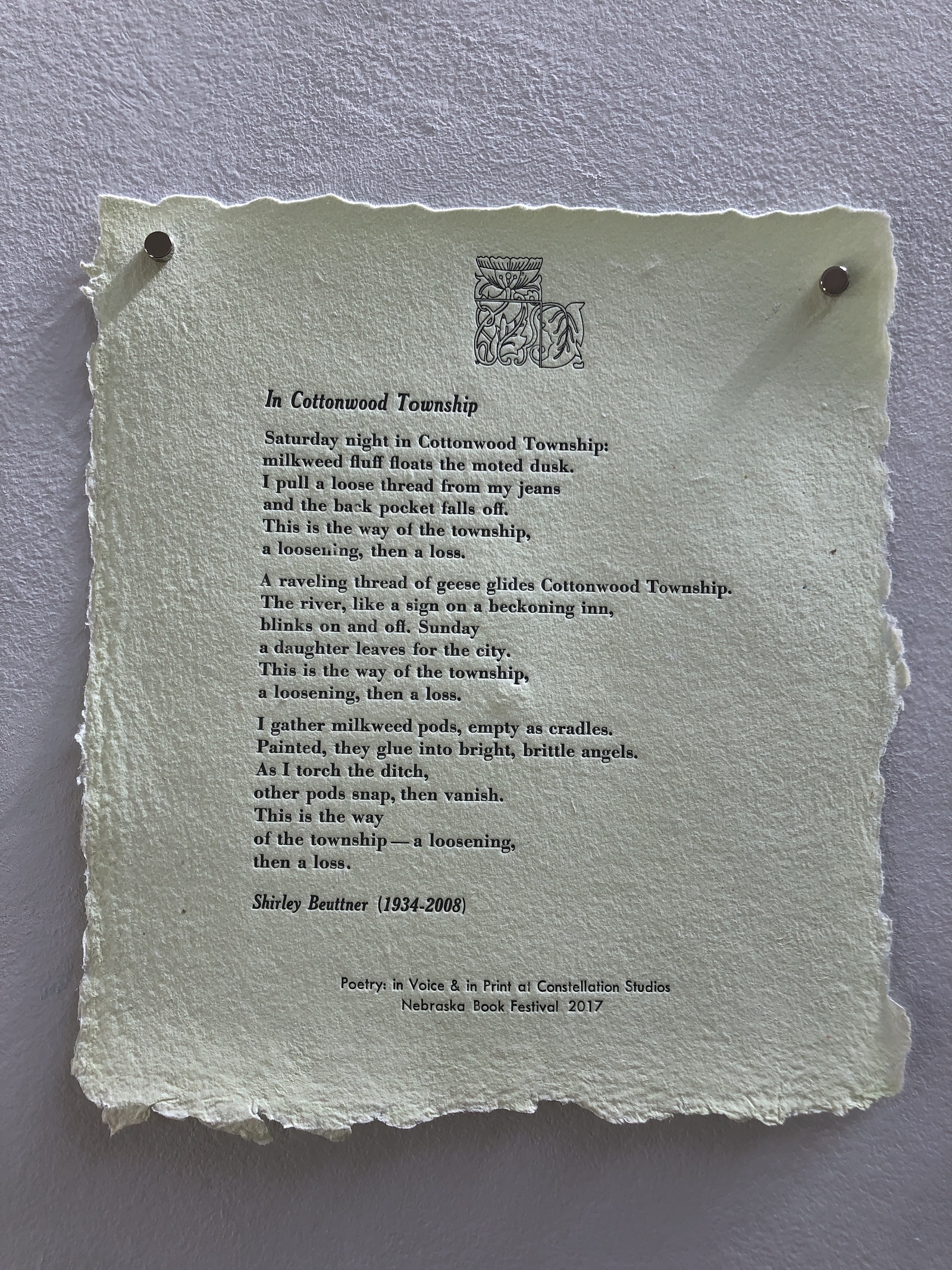 Letterpress: Books & Broadsides – Constellation Studios